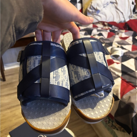 Dior | Shoes | White N Blue Dior Slides | Poshmark
